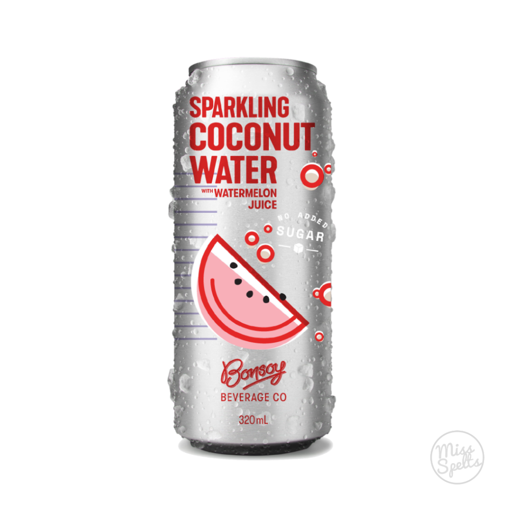 Bonsoy Sparkling Watermelon Coconut Water 320ml - Miss Spelt's Organics